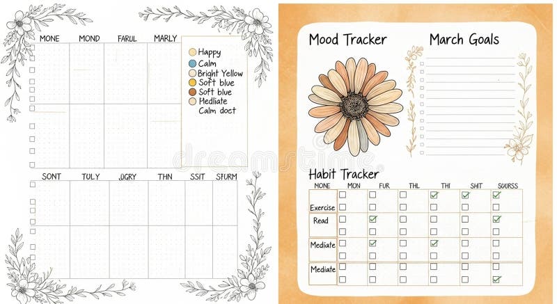 Journal Planner Pages Stock Illustrations – 3,007 Journal Planner Pages ...