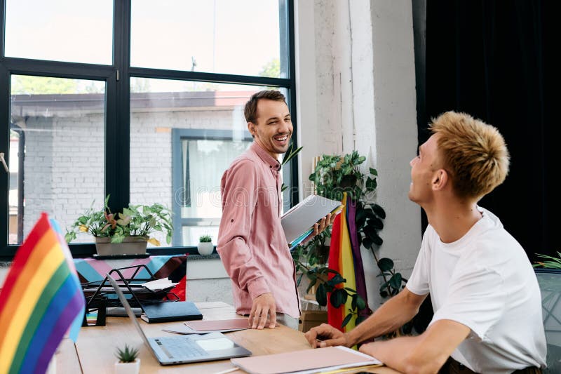 Two Joyful Partners Share Laughter and Stock Image - Image of intimate ...