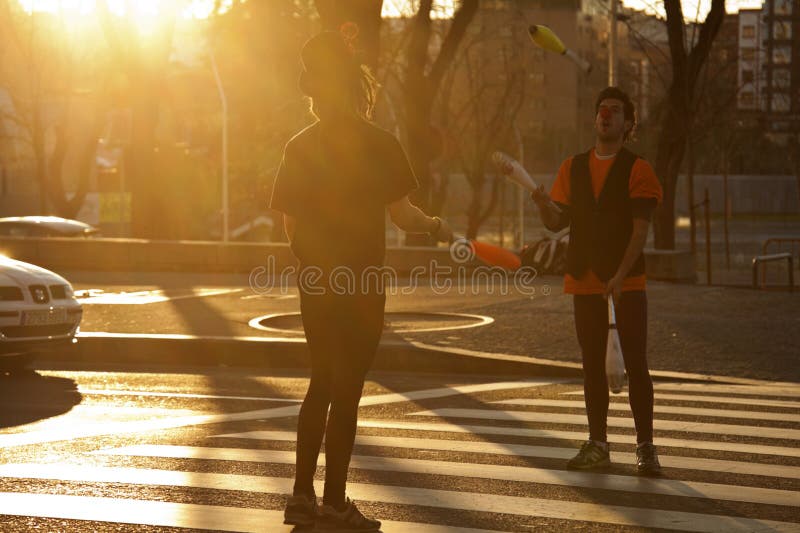 Two Jugglers Performing on the Street Editorial Stock Photo - Image of ...