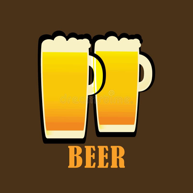 Two Jugs of Fresh Beer Logo Stock Vector - Illustration of freshness ...