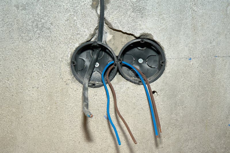 Two Junction Boxes for Internal Electrical Household Outlets, Pre-wired ...