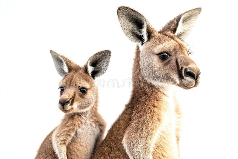Two Kangaroos Standing Side by Side, Looking Relaxed Stock Image ...