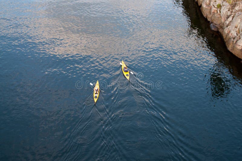 Two Kayaks - View from Above Stock Image - Image of summer, water: 26455145