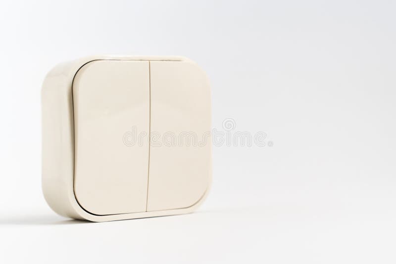 Two-key Light Switch on a White Background. Stock Image - Image of ...