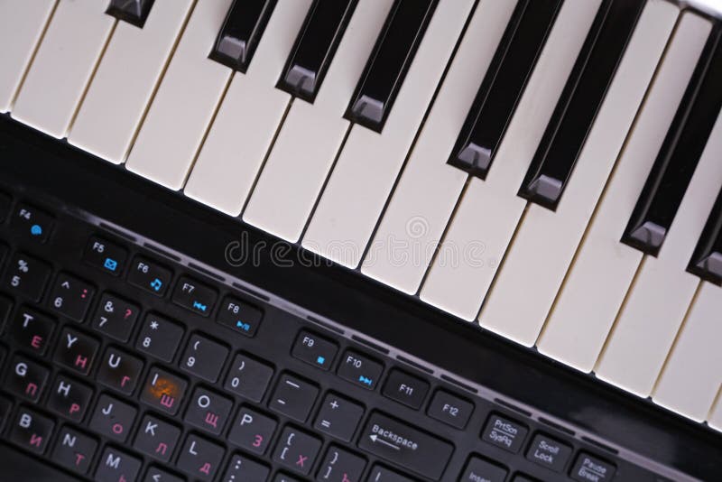 Two keyboards stock photo. Image of midi, keys, piano - 46390720
