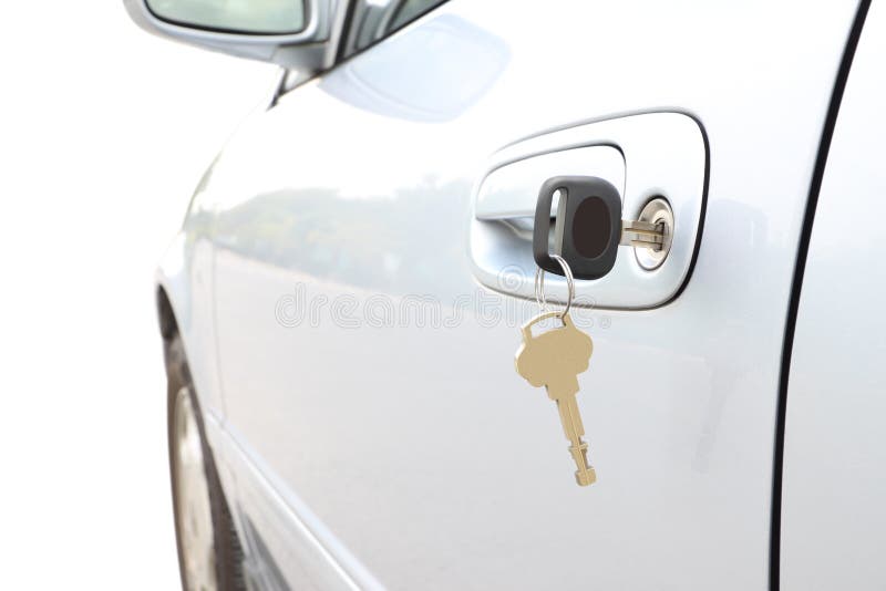Two keys on car door stock image. Image of security, isolated - 48809813