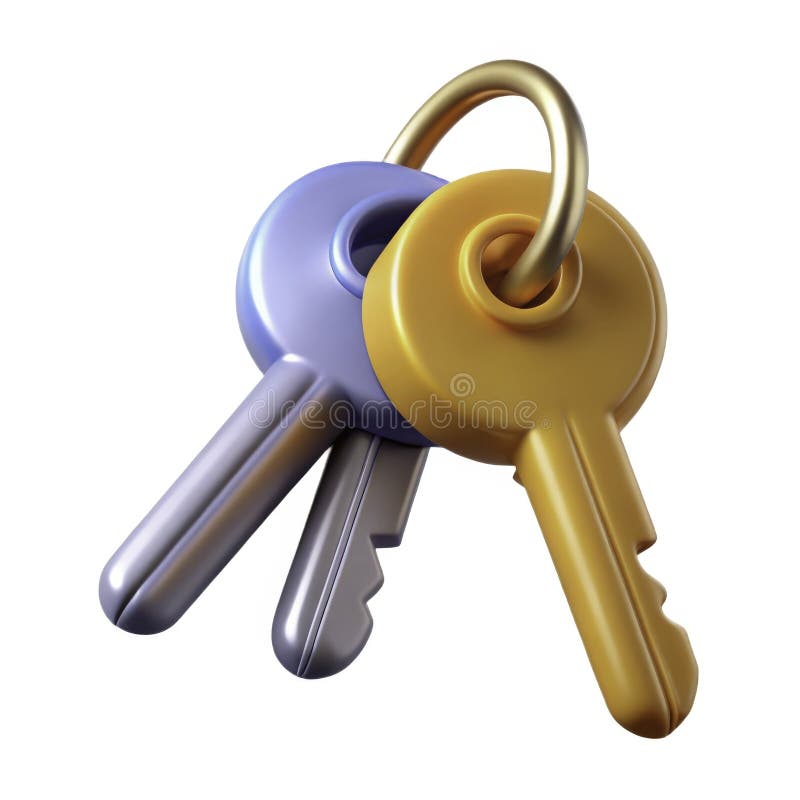 Colorful Keys Hanging on a Ring, Showcasing Details and Textures in ...