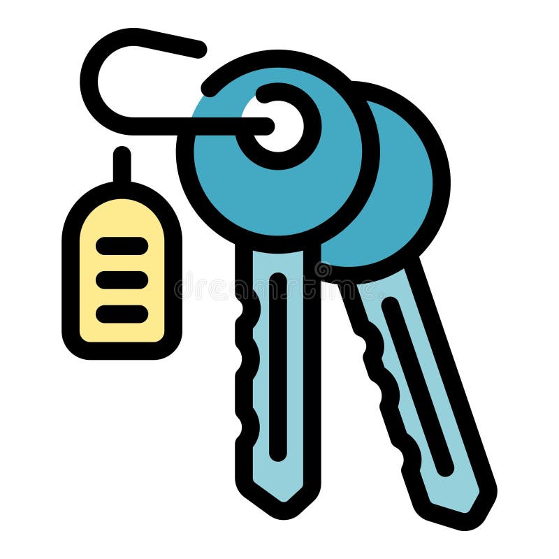 Two Keys Hanging on Hook with Blank Tag Stock Illustration ...