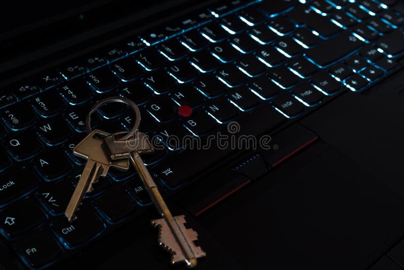 Two Keys on Laptop Keyboard, Closeup Image Stock Photo - Image of ...