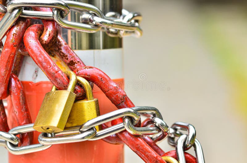 Two keys lock and chain stock image. Image of private - 247956681