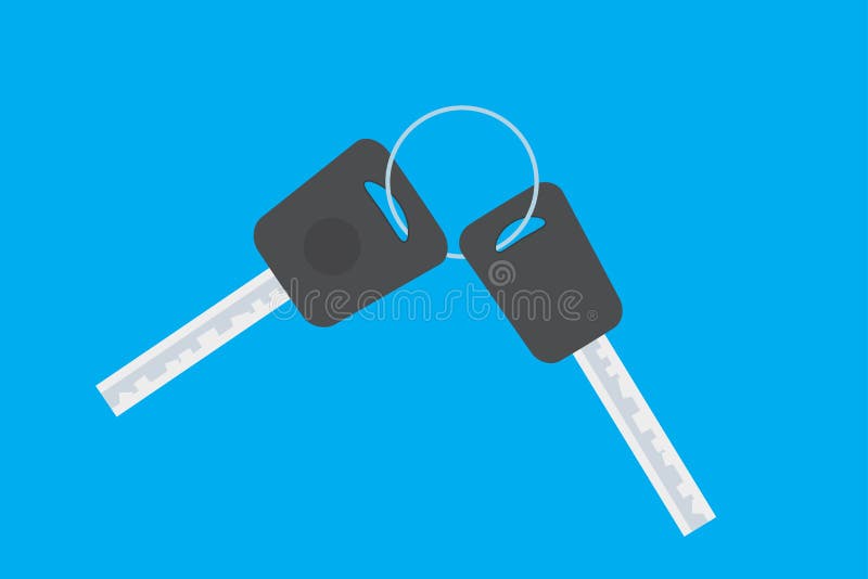 Two Keys with Metal Ring on the Orange Background. Vector Eps10 ...