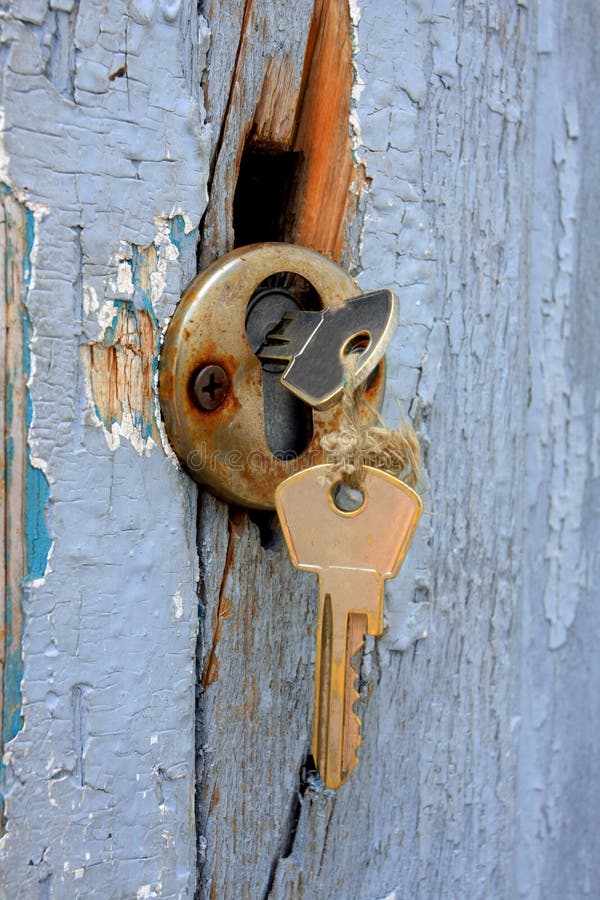 Two Keys in the Old Door Lock Stock Photo - Image of start, open: 5744174