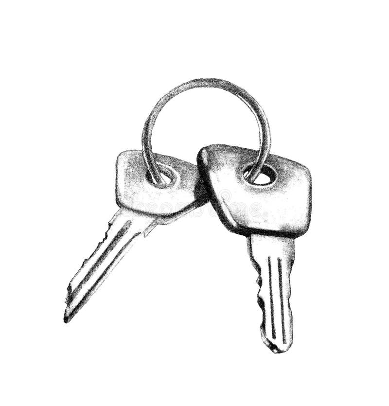 Keys. Pencil 2 stock illustration. Illustration of isolated - 232456601