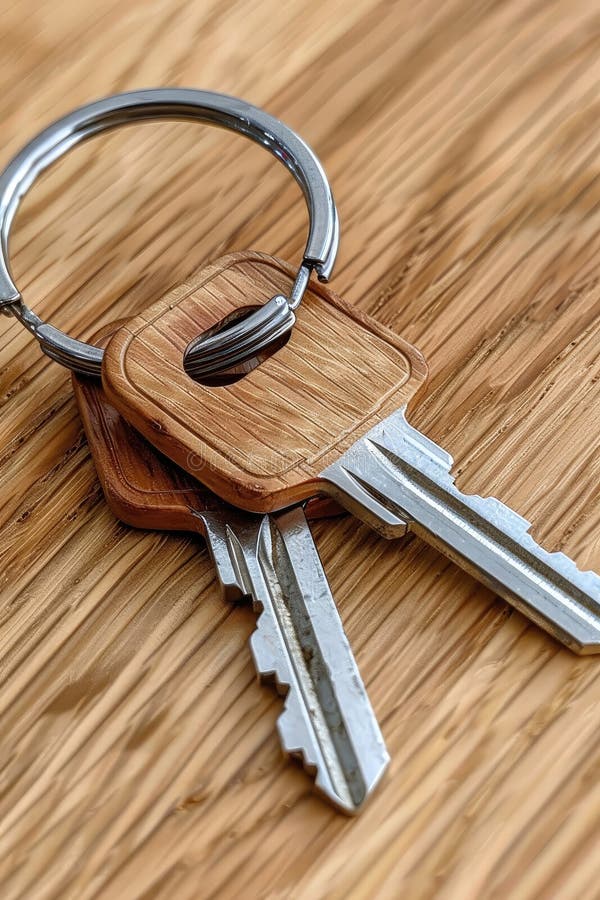 Two Keys are on a Wooden Surface Stock Image - Image of concept, steel ...