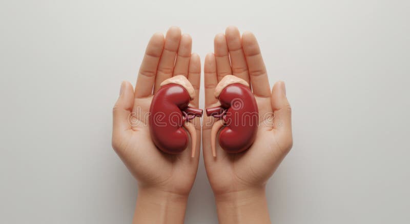 Two Kidneys Resting Gently in Open Hands, Symbolizing Care, Protection ...