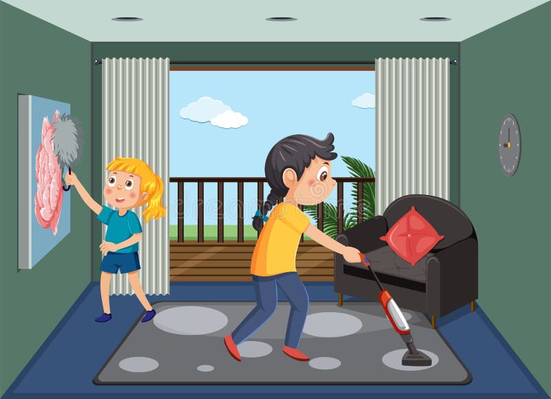 Kids Cleaning Room Stock Illustrations – 458 Kids Cleaning Room Stock ...