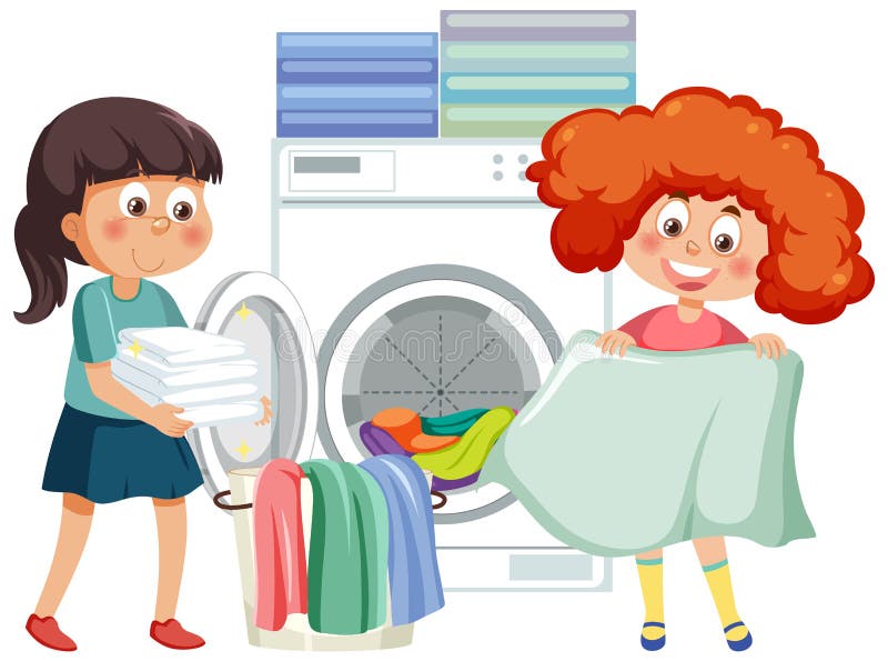 Kids Machine Washing Stock Illustrations – 350 Kids Machine Washing ...