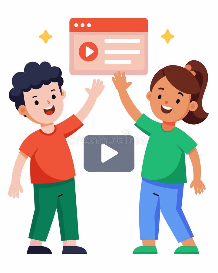 Two Kids Highfiving after Successfully Embedding a YouTube Video on ... Two Kids Highfiving after Successfully Embedding a YouTube Video on ...
