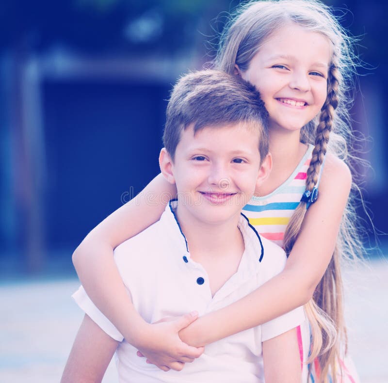 Two kids hugs stock image. Image of happy, european, laughing - 83958109