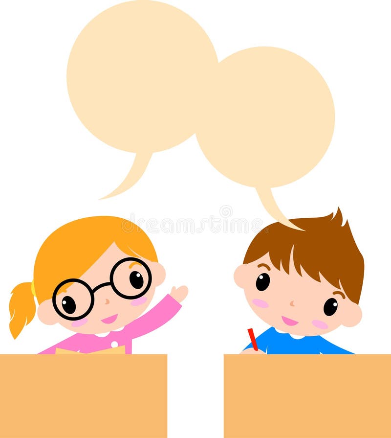 Two Kids Talking To Each Other Clipart