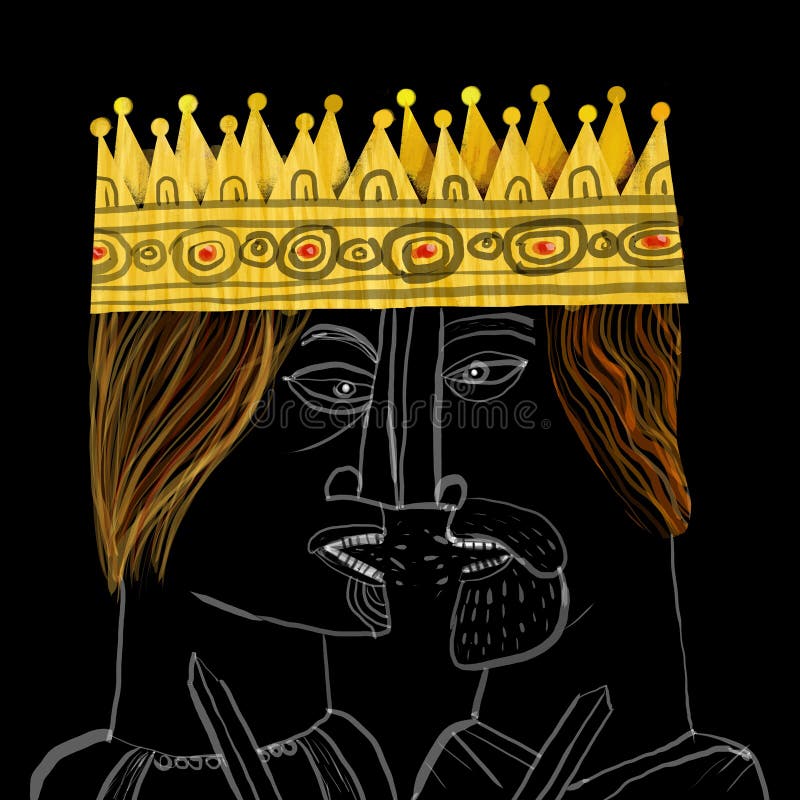 Two Kings Face Under the Same Crown Stock Illustration - Illustration ...