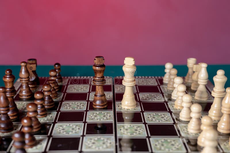 Two Kings Met on a Chess Board Stock Image - Image of leadership, kings ...
