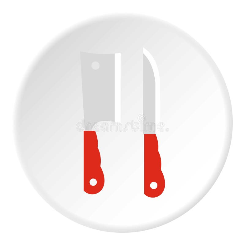 Kitchen Knife and Meat Knife Icon, Simple Style Stock Vector ...