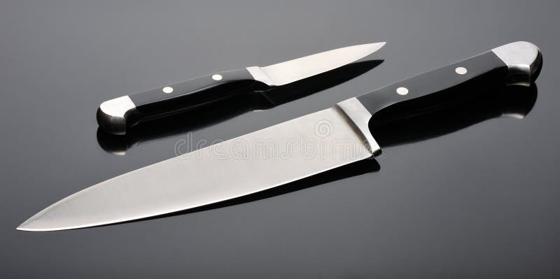 Two kitchen knives stock photo. Image of blade, black - 13363474