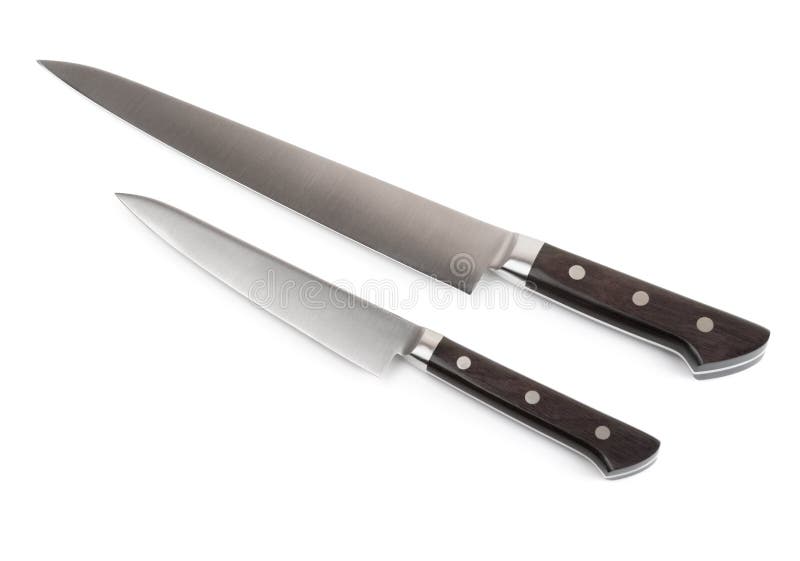 Two Kitchen Knives Isolated on White Stock Image - Image of knife ...