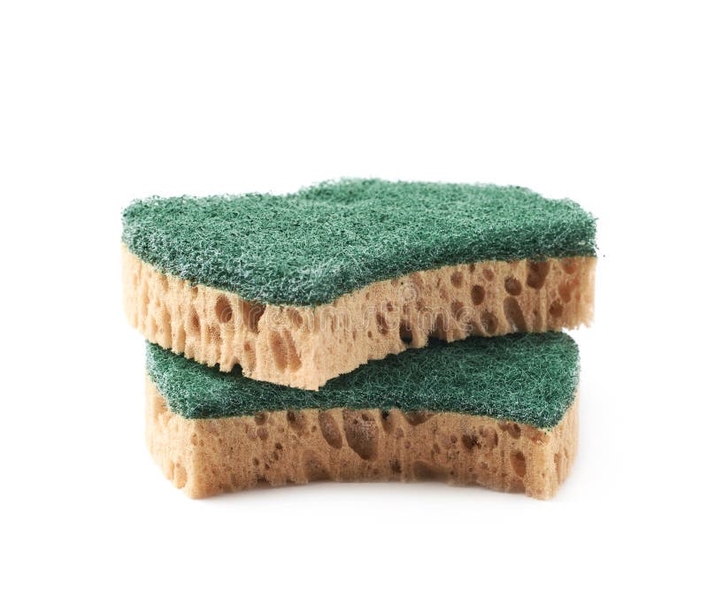 Two Kitchen Sponges Isolated Stock Image - Image of foam, dirty: 85483363