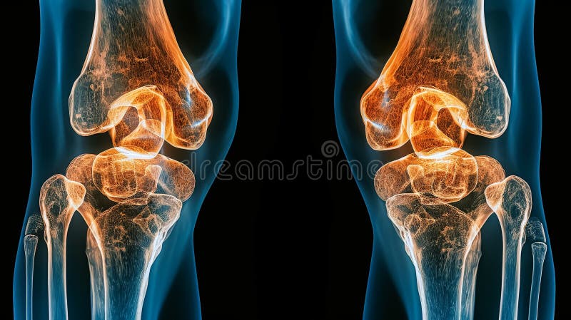 Two Knee Joints are Shown in a Black and Blue Color Scheme Stock Image ...