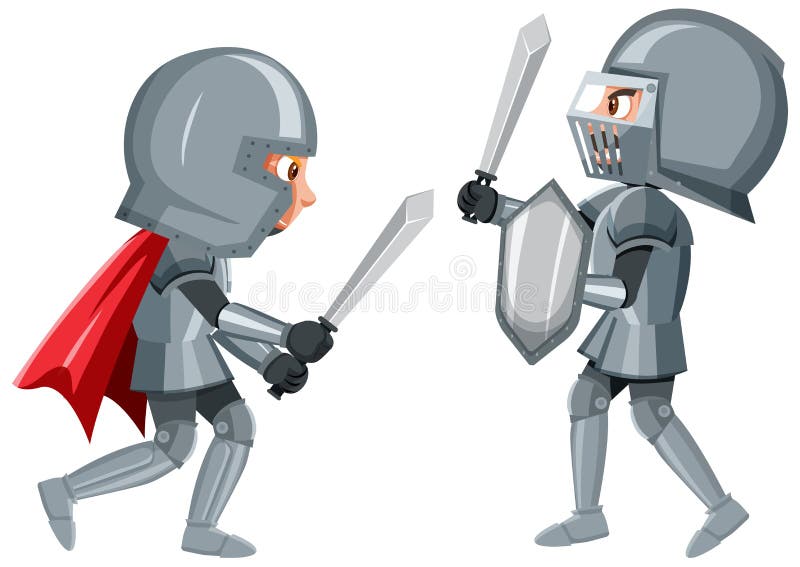Two Cartoon Knight Fighting Stock Illustrations – 50 Two Cartoon Knight ...