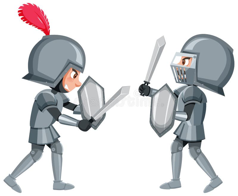 Two Cartoon Knight Fighting Stock Illustrations – 50 Two Cartoon Knight ...