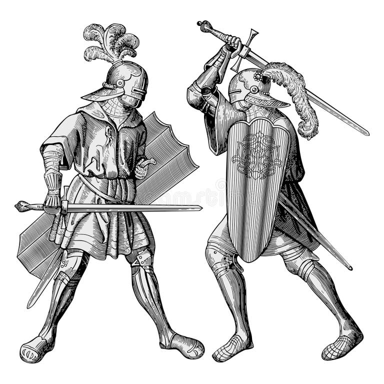 Two knights vector stock vector. Illustration of logo - 4862359