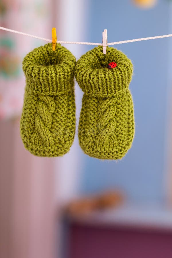 Two knitted socks stock photo. Image of woven, knitting - 45716960