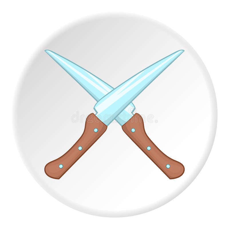 Two Knives Icon, Cartoon Style Stock Illustration - Illustration of ...
