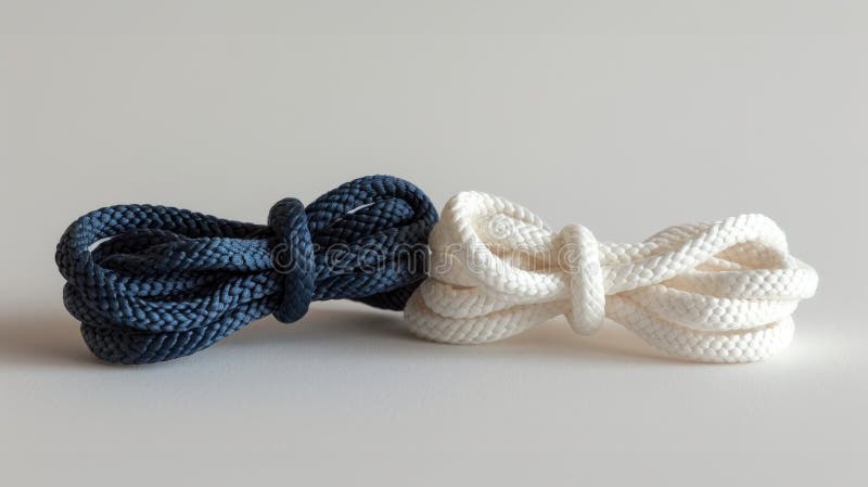 Two Knotted Ropes on a White Background. Stock Image - Image of ...
