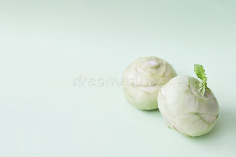 Two Kohlrabies on a Paper Background. Stock Image - Image of health ...