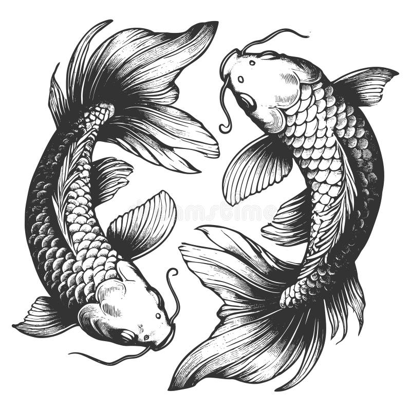Two Koi Fish in Circular Flow Design Vector Stock Vector - Illustration ... Two Koi Fish in Circular Flow Design Vector Stock Vector - Illustration ...