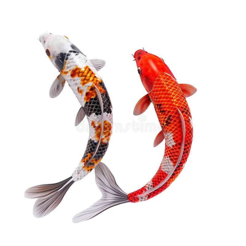 Two Koi Fish Swimming stock photo. Illustration of vertebrate - 347957298