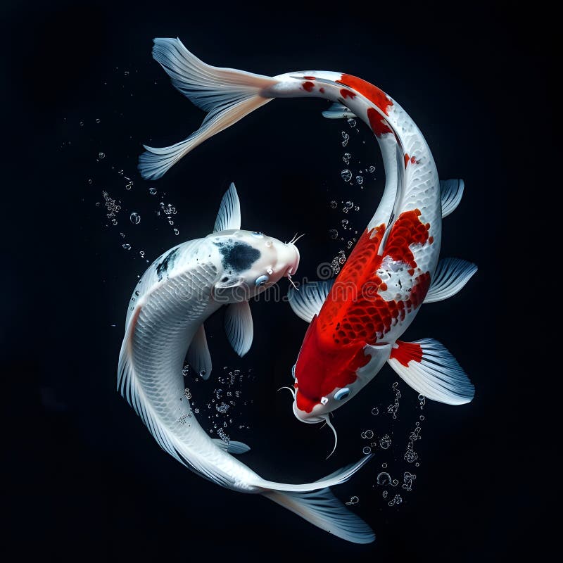 Two Koi Fish Swimming in a Circular Motion Stock Illustration ... Two Koi Fish Swimming in a Circular Motion Stock Illustration ...