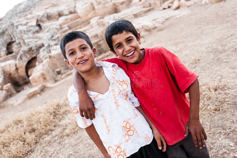 Two Kurd Kids Posing for Camera Editorial Stock Photo - Image of naive ...