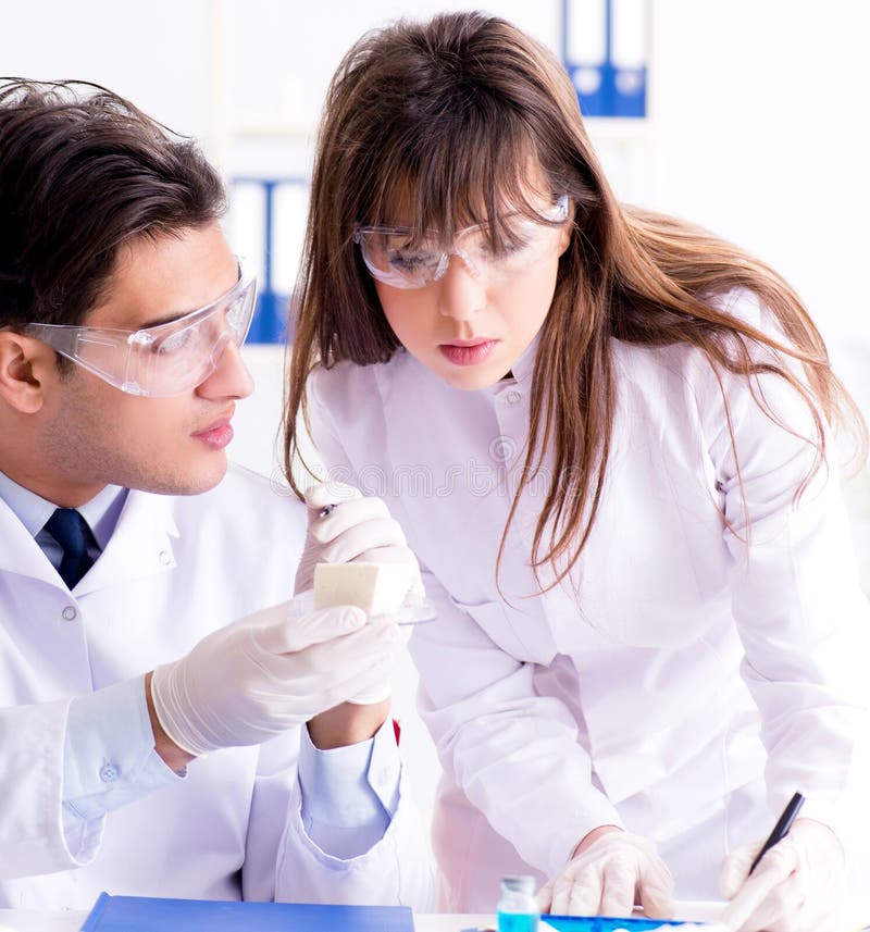 Two Lab Doctor Testing Food Products Stock Photo - Image of looking ...