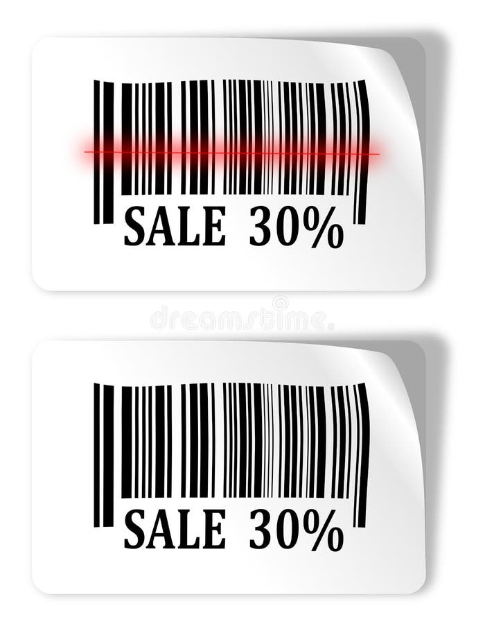 Two Labels with Bar Codes and Sale Sign Stock Illustration ...