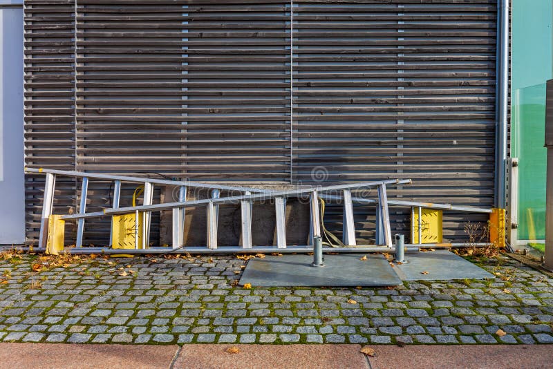 Two Ladders Down stock image. Image of exterior, norway - 160655111