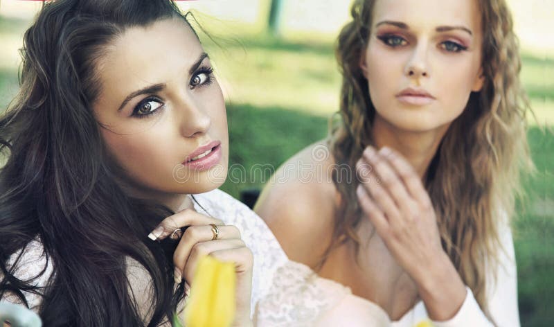 Two ladies stock photo. Image of leisure, cappuccino - 19828816