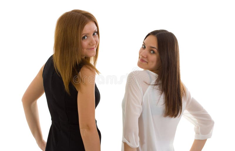 Two Ladies on a White Background Stock Photo - Image of businesswoman ...