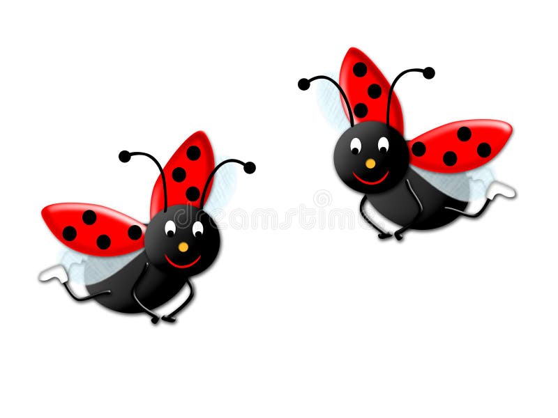 Flying ladybug isolated stock illustration. Illustration of ladybug ...