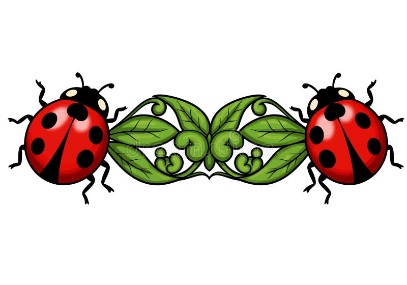 Ladybug border clipart stock vector. Illustration of bright - 371345507