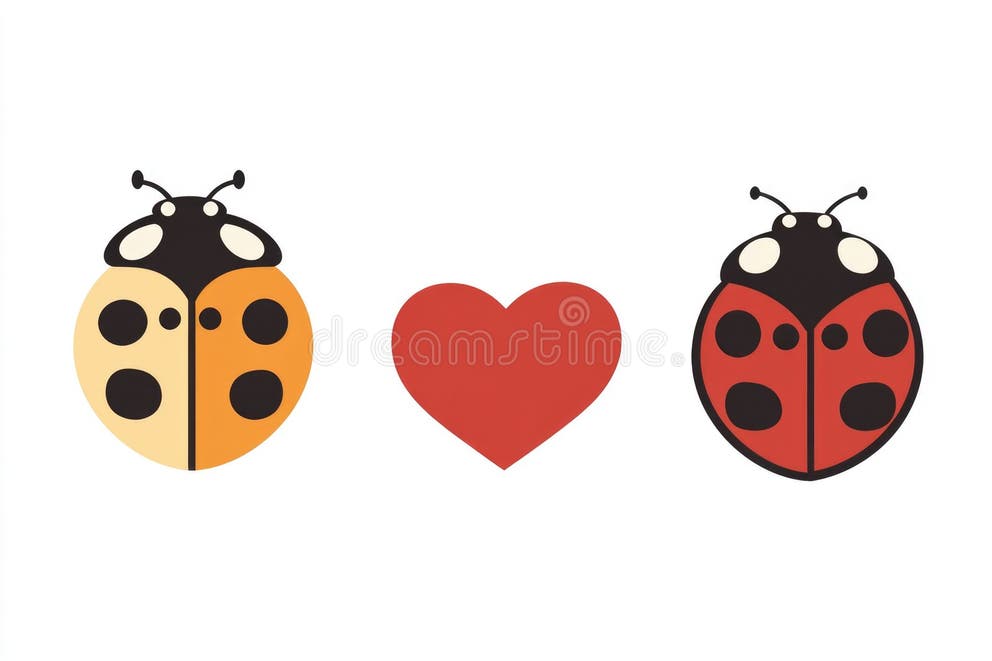 Two Ladybugs Sit Together on a Surface, Showcasing Their Social ...